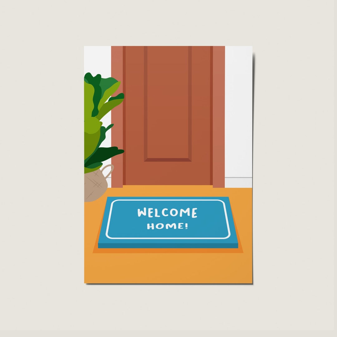 Welcome Home New Home Bold Colourful Illustrated Card, Welcome Home ...