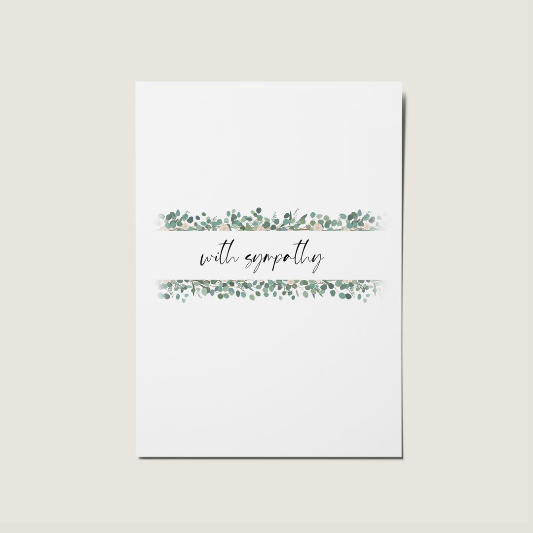 Eucalyptus Border With Sympathy I'm Sorry Card, Sympathy Card, Sorry ...