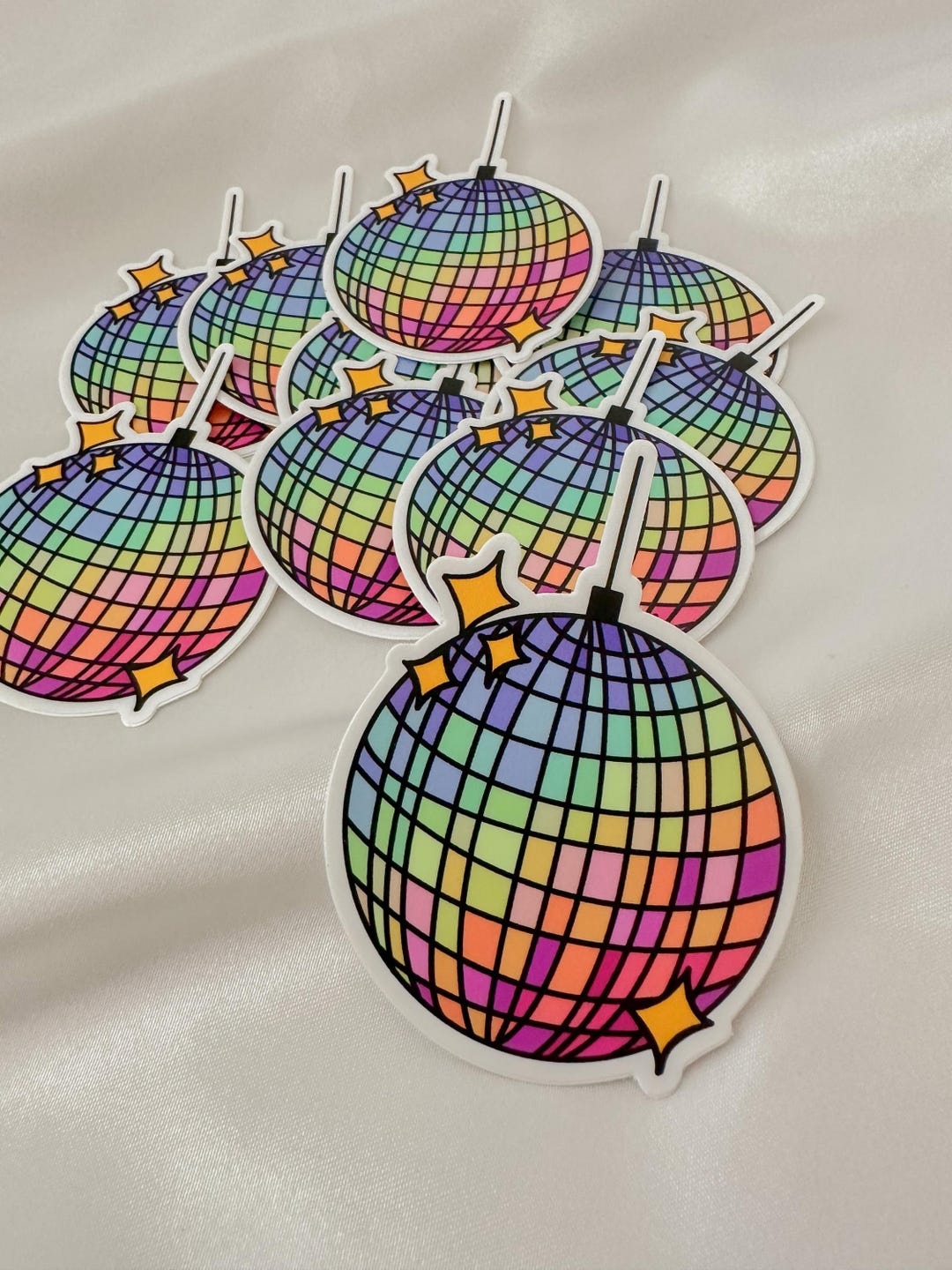 Rainbow Disco Ball Sticker (large) - Etsy