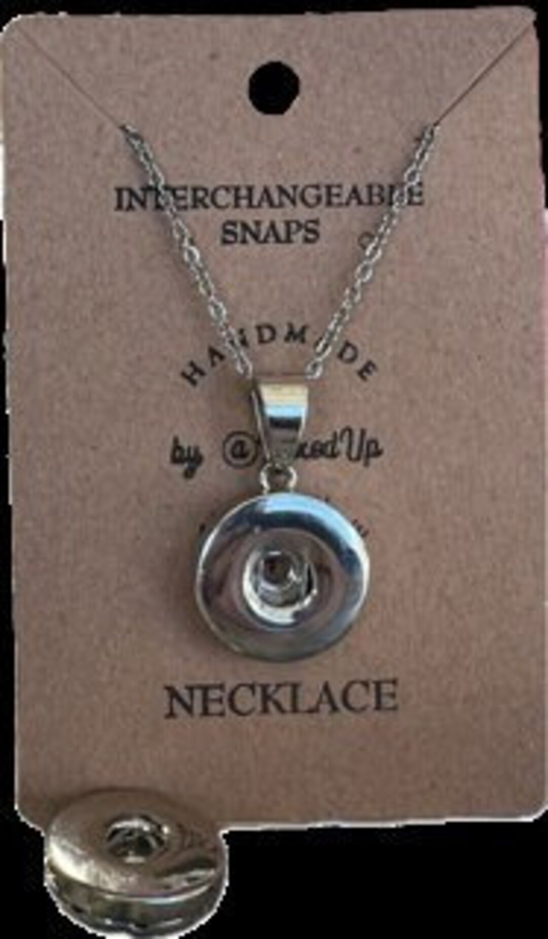 Beautiful 18” Necklace With Snap Base Pendant | 18mm Snap Button Base ...