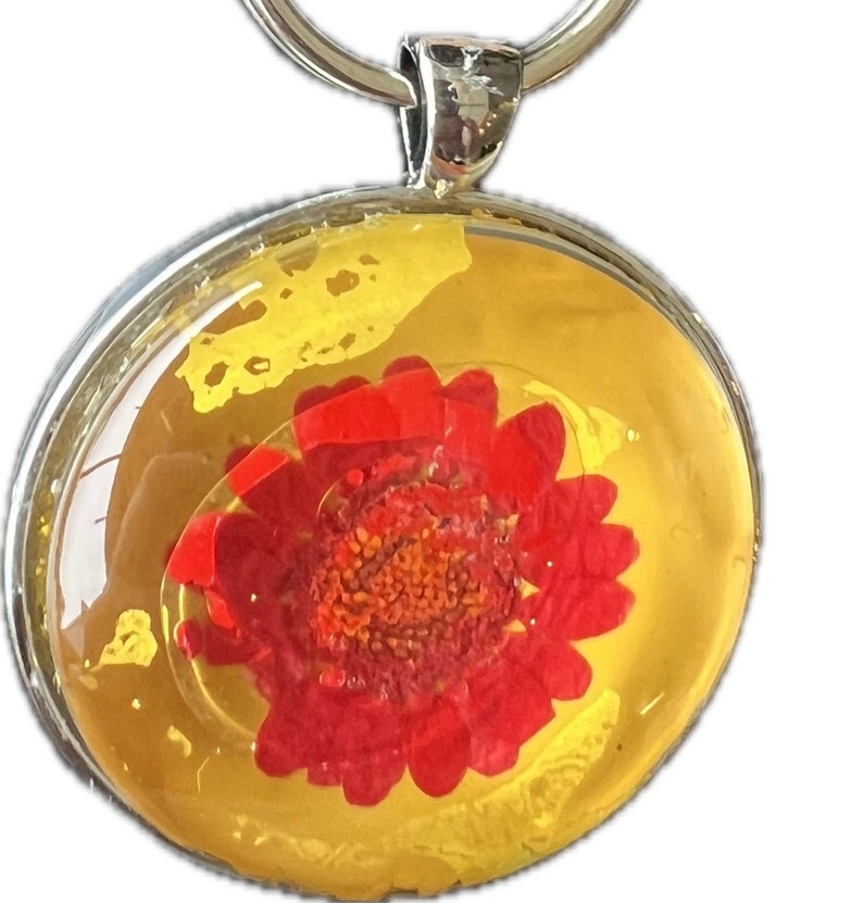 Colorful Flowered Keychain Colorful Flower Keychain Floral Keychain ...