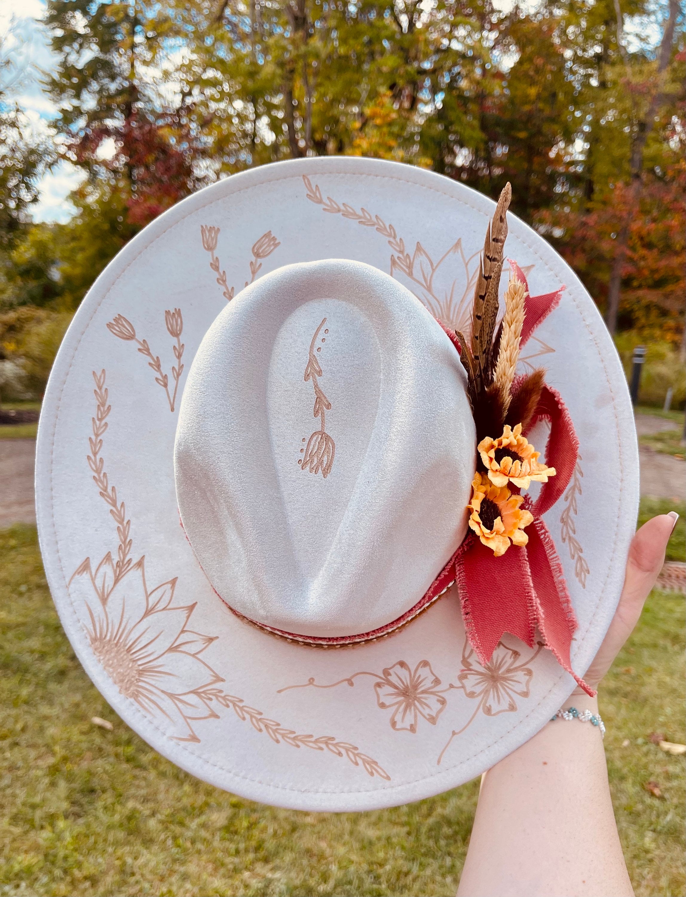 Custom Hand Burned Hat | Hand Burned Wide Brim Hat | Custom Branded Hat ...