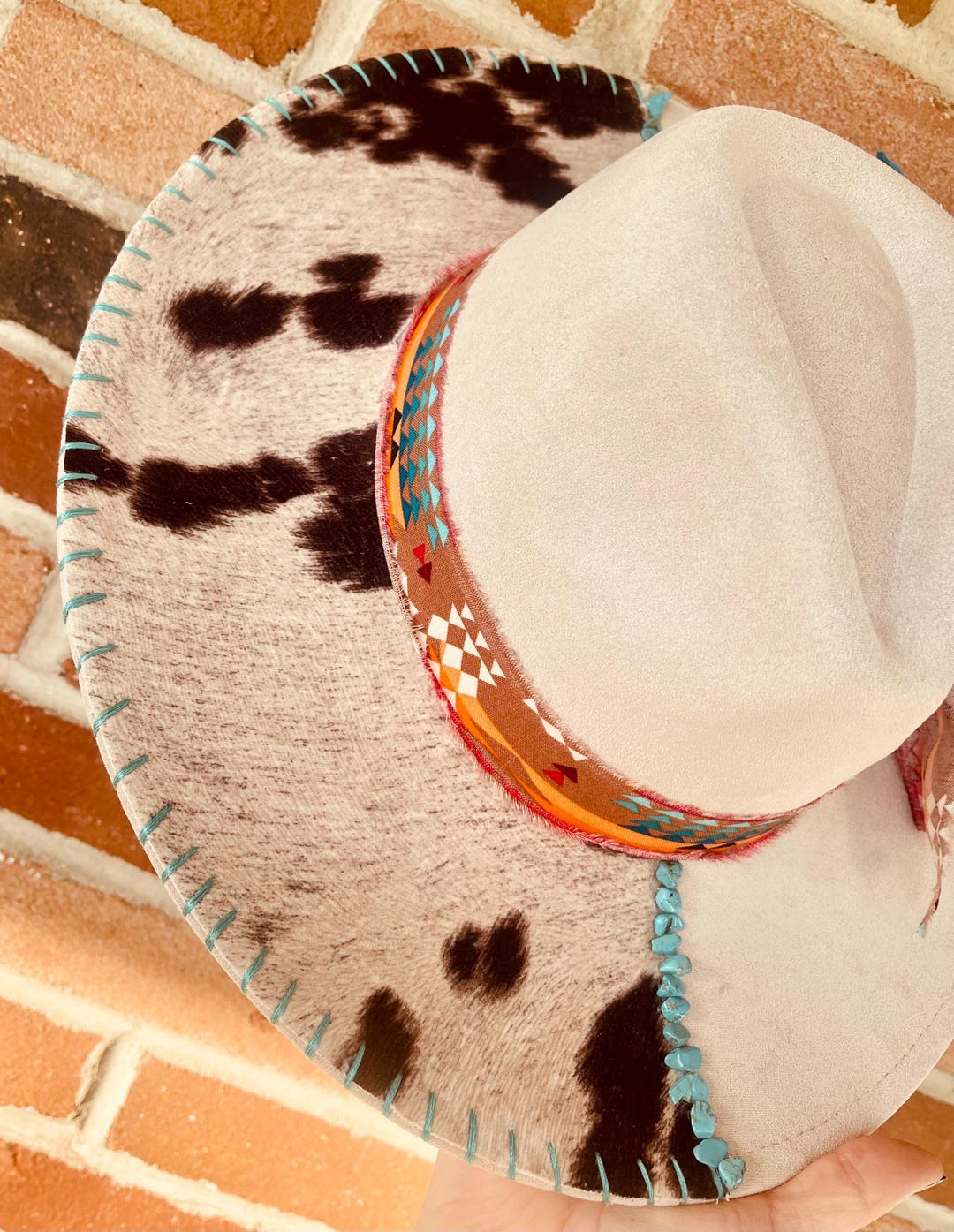 Cowhide Hat | Cowhide Cowboy Hat | Cowprint Hat | Western Hat | Wide ...