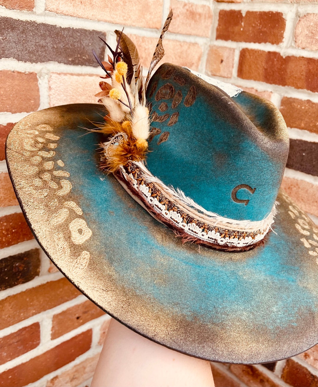 Branded Cowboy Hat Branded Wide Brim Hats Burned Wide Brim - Etsy