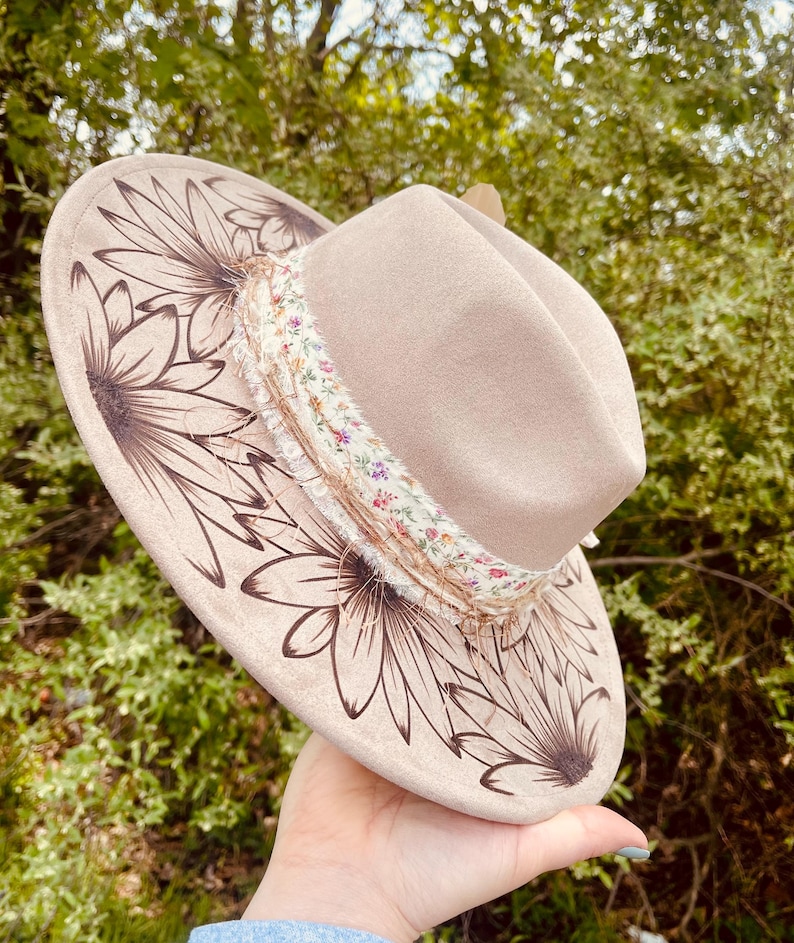 Aztec Design With a Longhorn Floral Burned Design | Handmade Hat Band ...