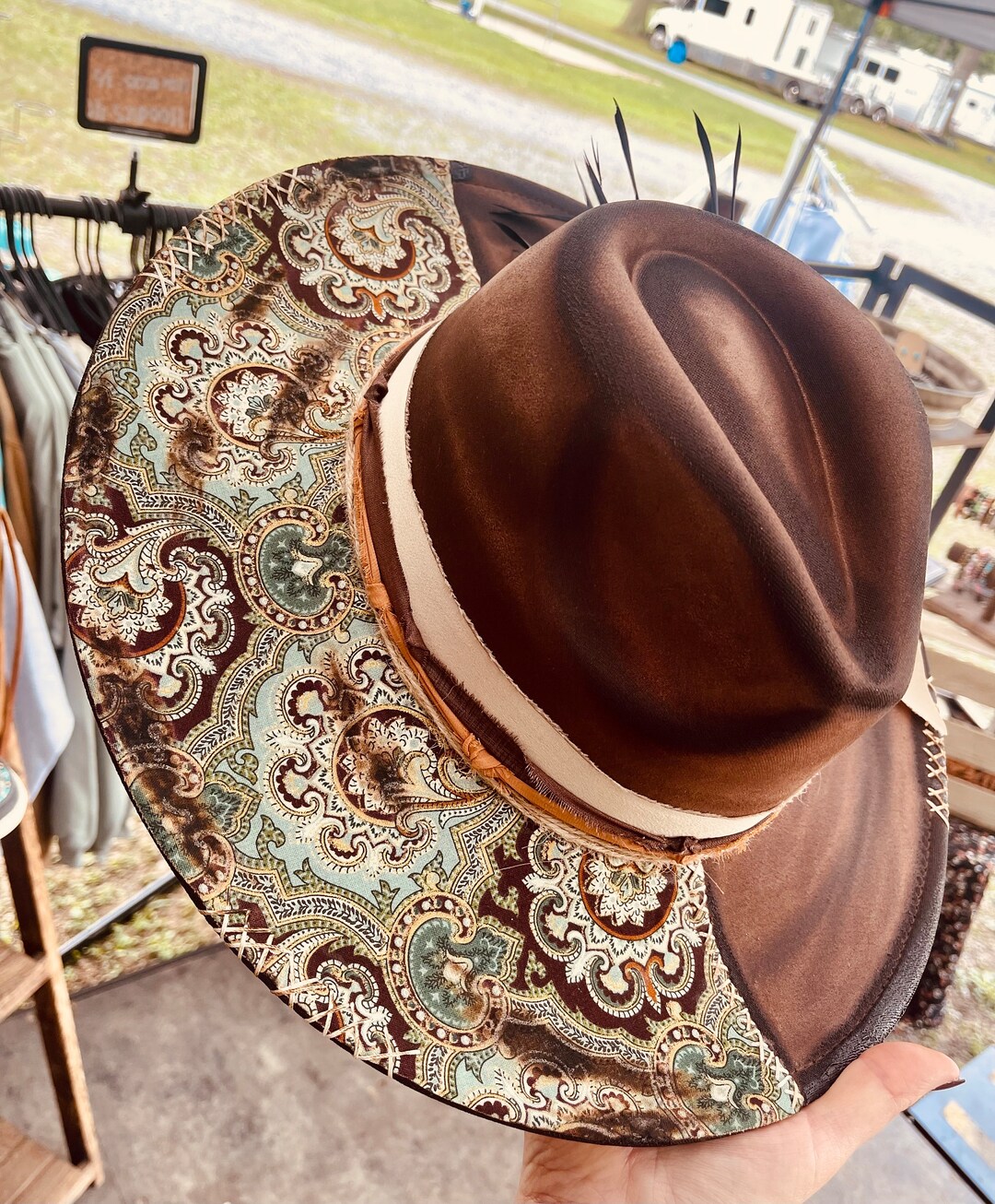 Custom Hand Burned Hat | Hand Burned Wide Brim Hat | Custom Branded Hat ...