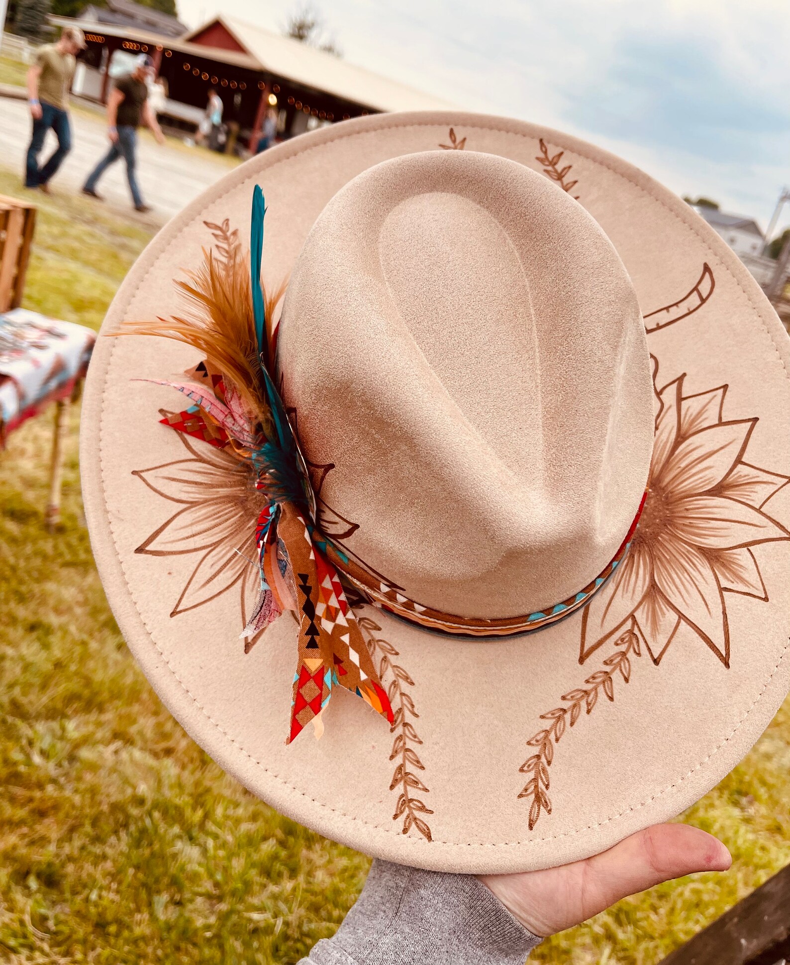 Custom Hand Burned Hat | Hand Burned Wide Brim Hat | Custom Branded Hat ...