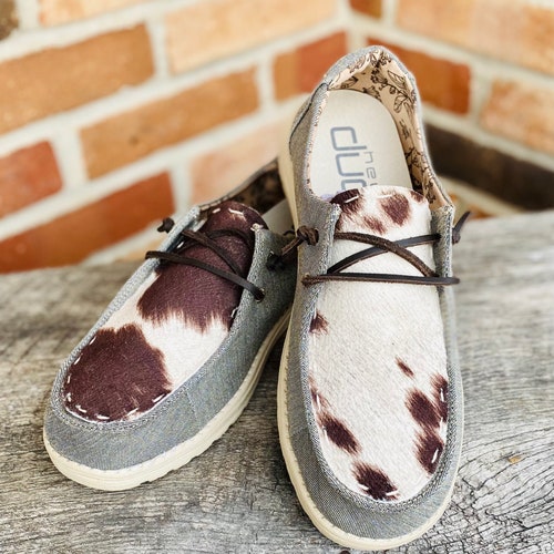 Customized Cowhide Hey Dudes - Etsy