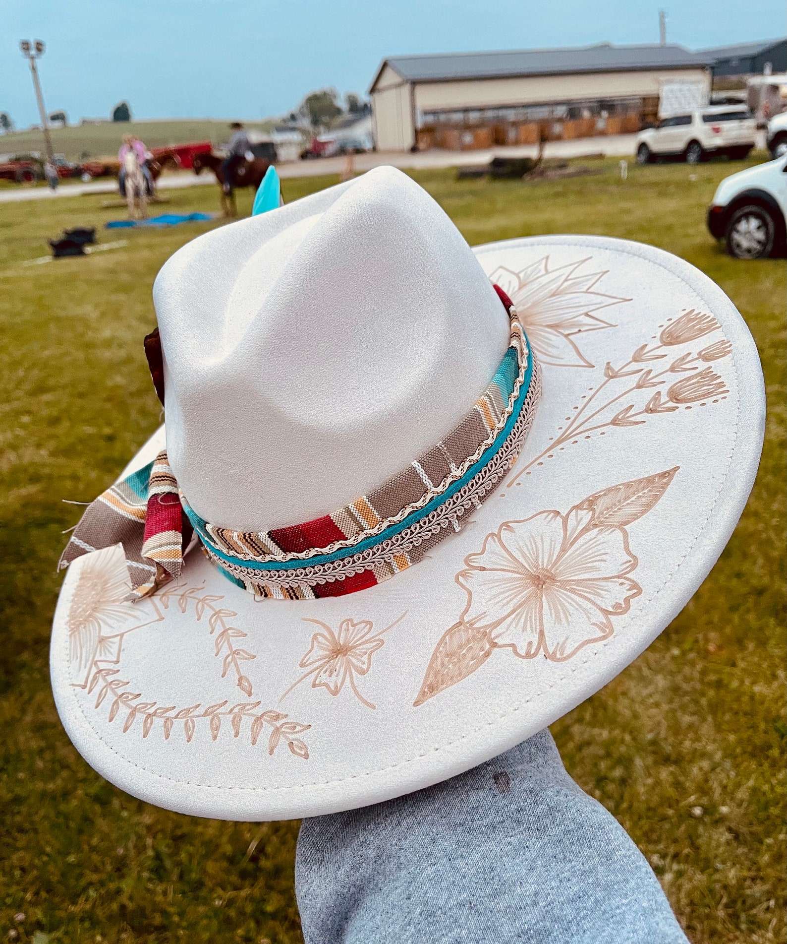 Custom Hand Burned Hat | Hand Burned Wide Brim Hat | Custom Branded Hat ...