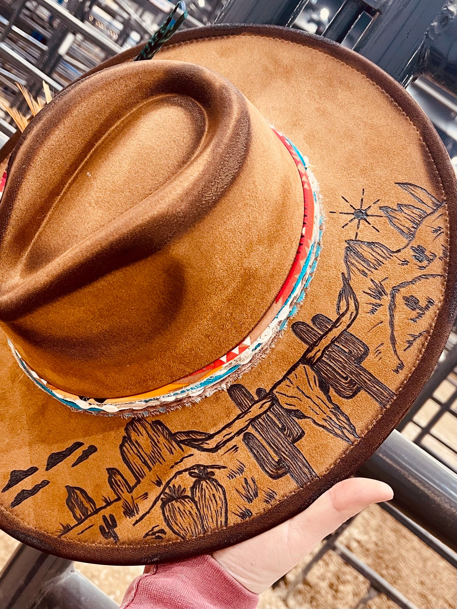 Custom Hand Burned Hat | Hand Burned Wide Brim Hat | Custom Branded Hat ...