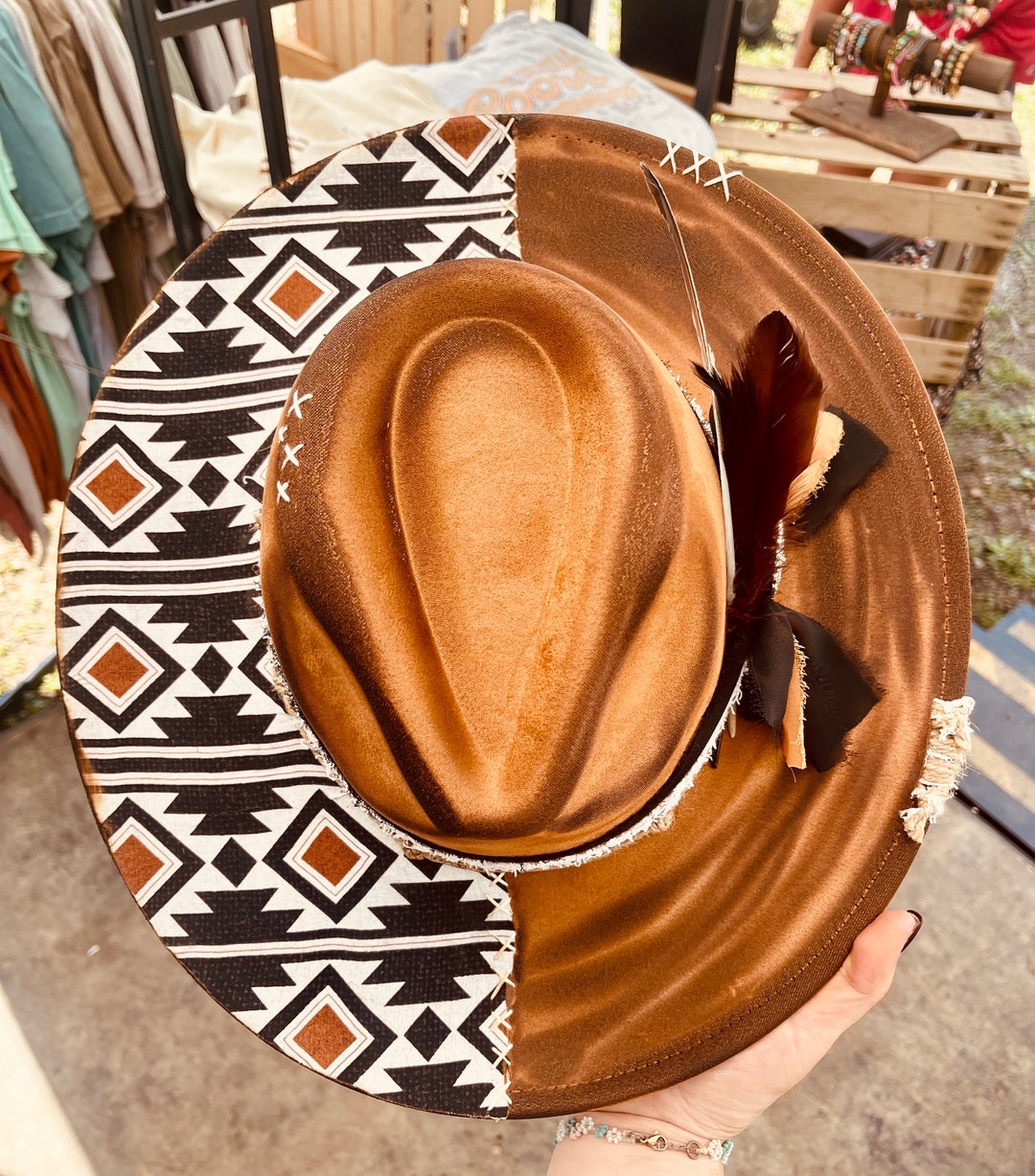 Custom Hand Burned Hat | Hand Burned Wide Brim Hat | Custom Branded Hat ...