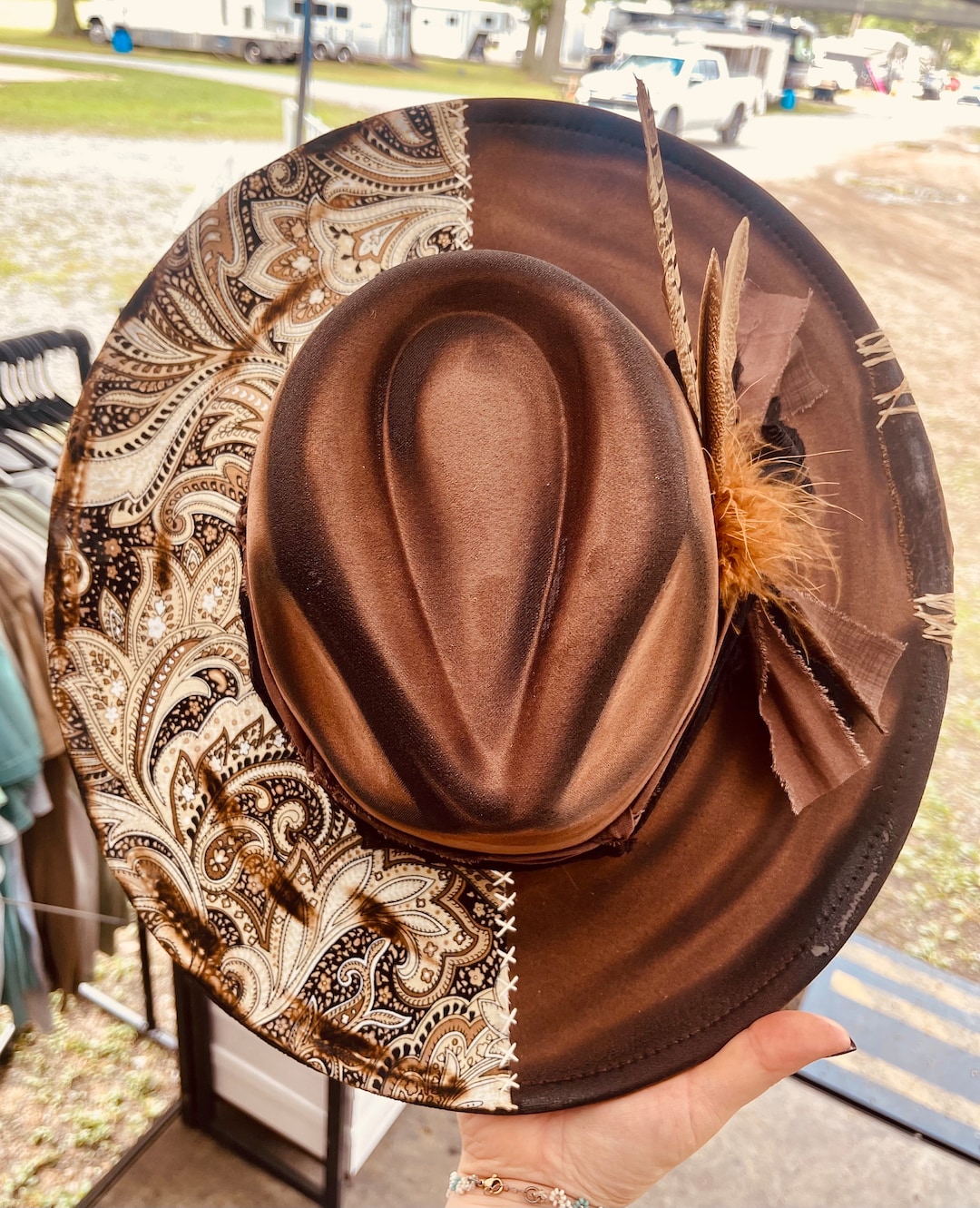 Custom Hand Burned Hat | Hand Burned Wide Brim Hat | Custom Branded Hat | Cactus Burned Hat ...