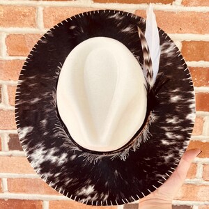 Cowhide Custom Hat | Cowhide Decorated Hat | Cowhide Wide Brim Hat ...