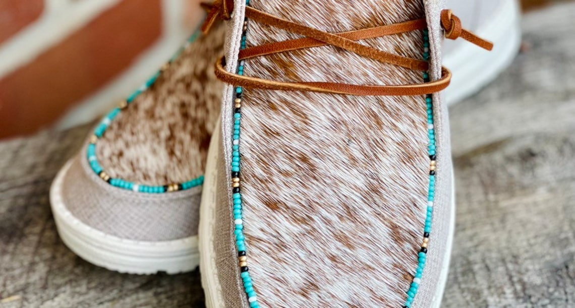 Real Cowhide Beaded Custom Shoe Cowhide Shoe Beaded - Etsy