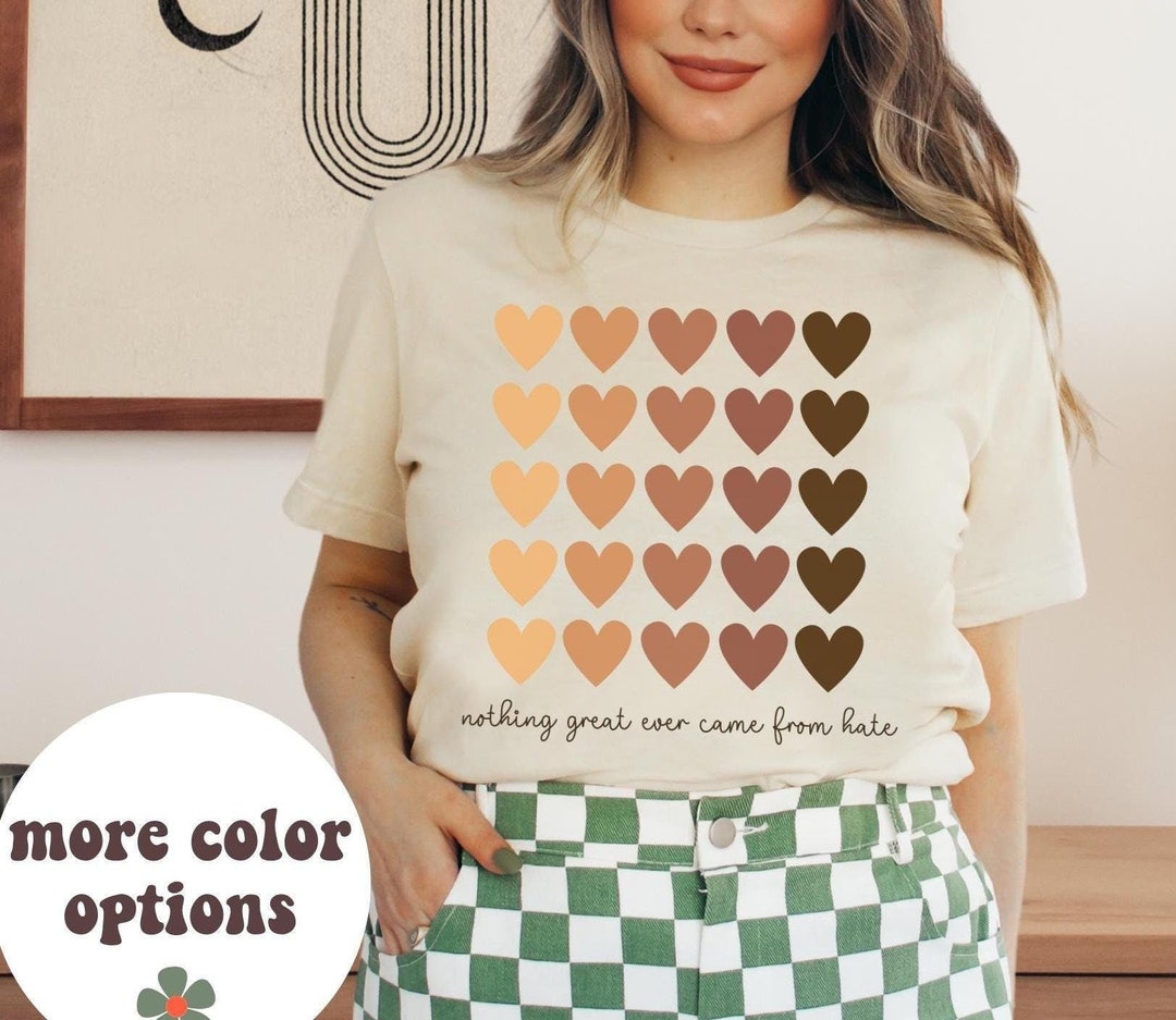 Skin Tone Hearts Shirt, Equality Shirt, Diversity Shirt, Kindness Shirt ...