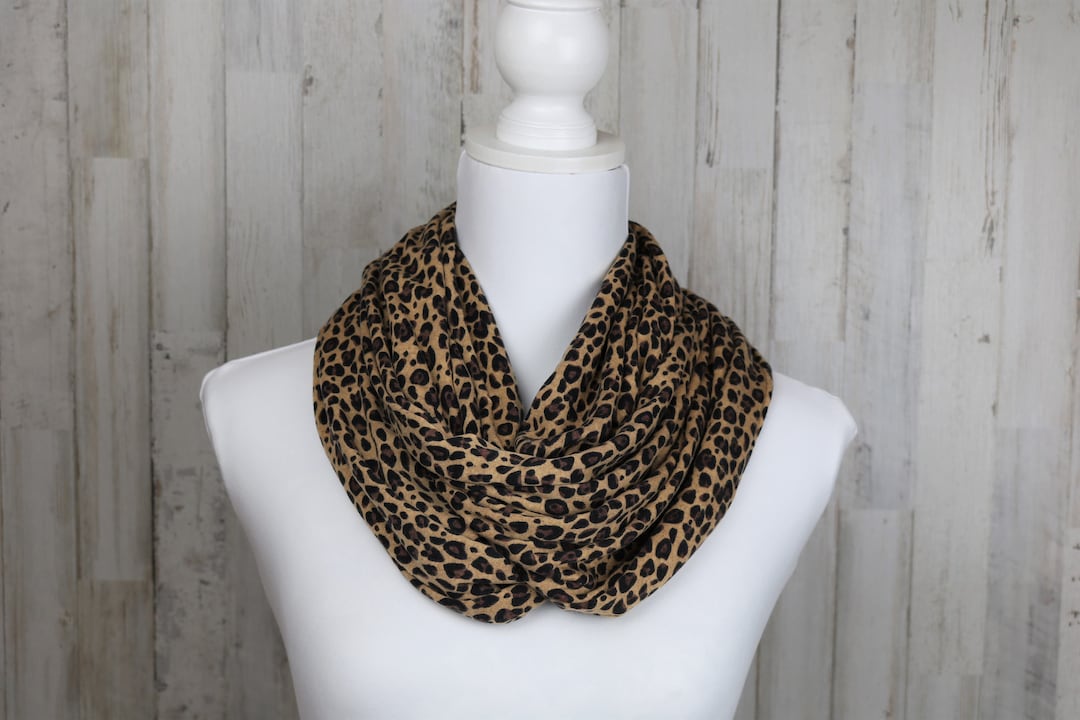 Soft Knit Leopard Infinity Scarf, Leopard Scarf, Leopard Accessory ...