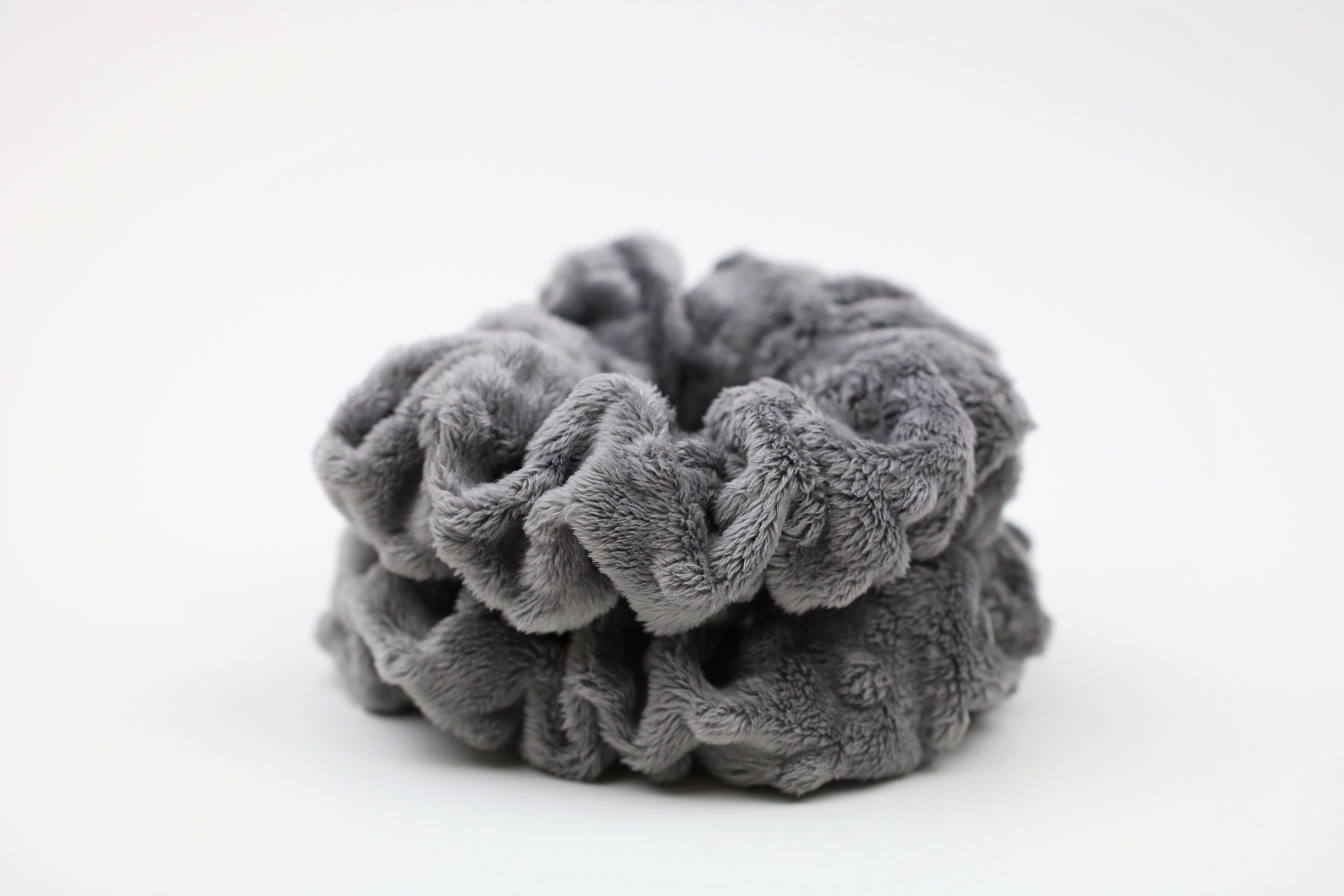 Gray Minky Scrunchie Gray Scrunchies Soft Hair Scrunchie - Etsy