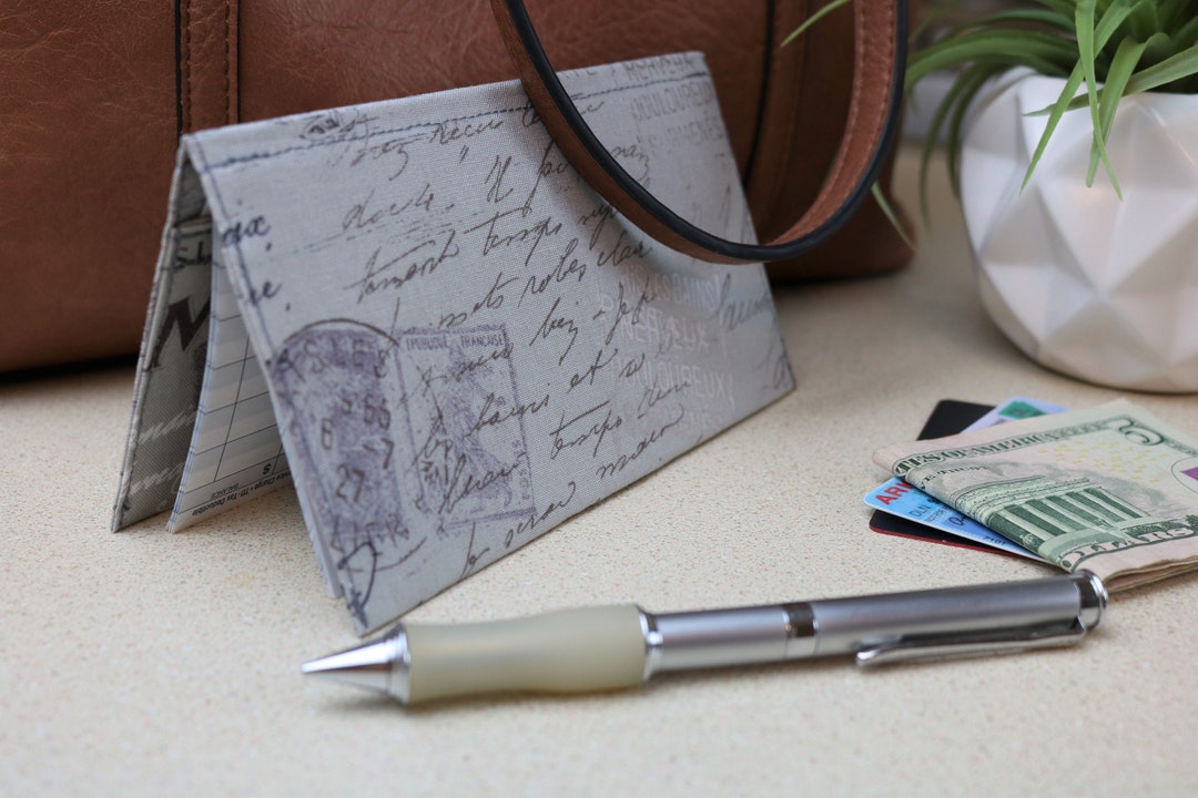 Paris Fabric Checkbook Cover, Minimalist Wallet, Womens Purse Accessory ...