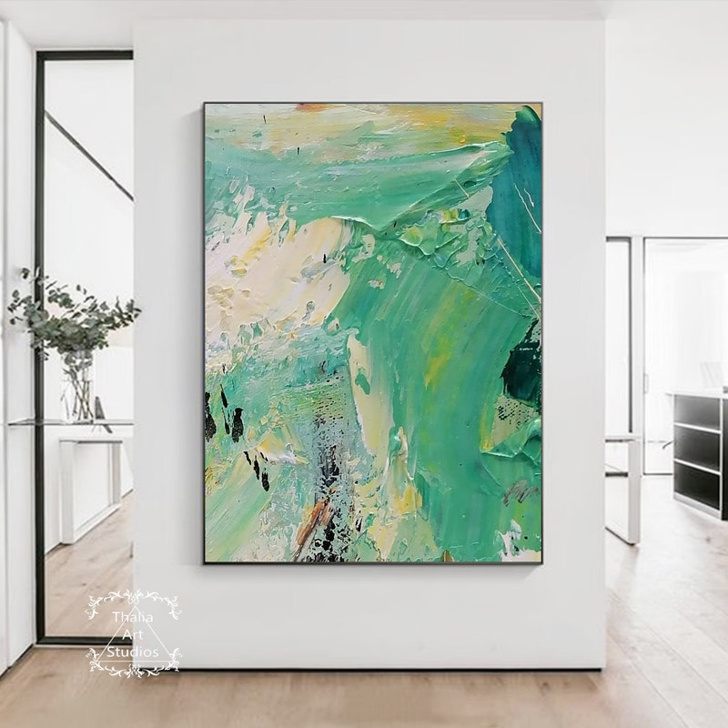 Green Abstract Art - Etsy