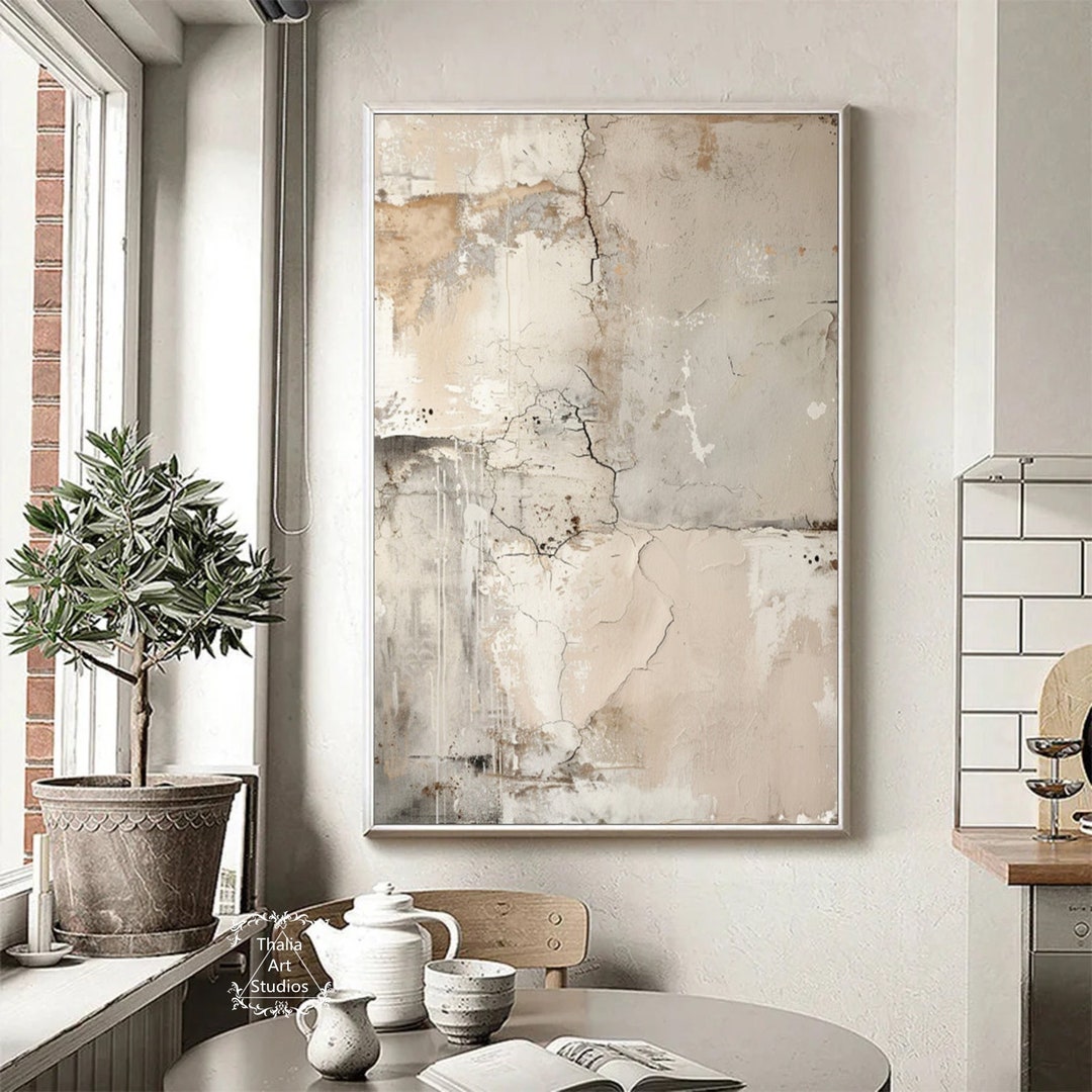 Large Gray 3D Textured Abstract Painting Gray Minimalist Painting Gray ...