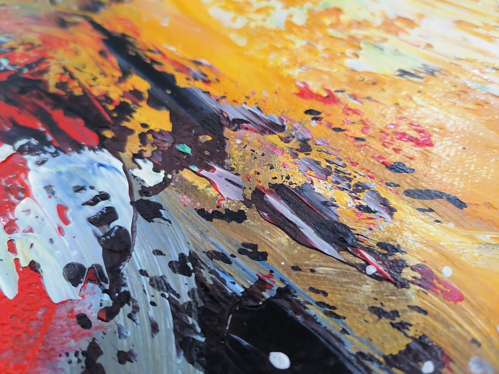 Large Red Abstract Painting Yellow and Orange Abstract Texture - Etsy