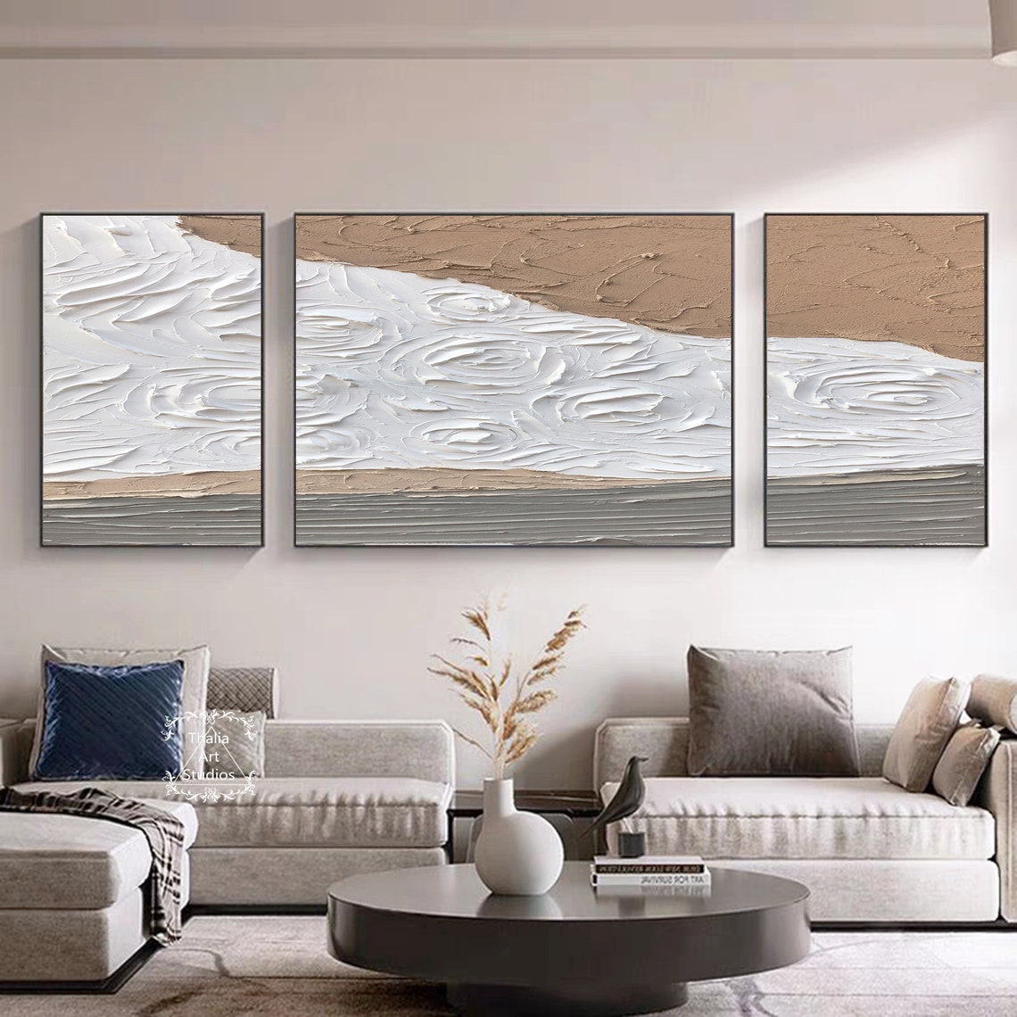 Set of 3 Abstract 3D Texture Paintings Large Abstract Texture Wall Art ...