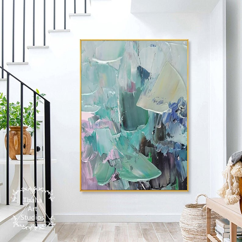 Large Green Abstract Painting Original Texture Abstract - Etsy