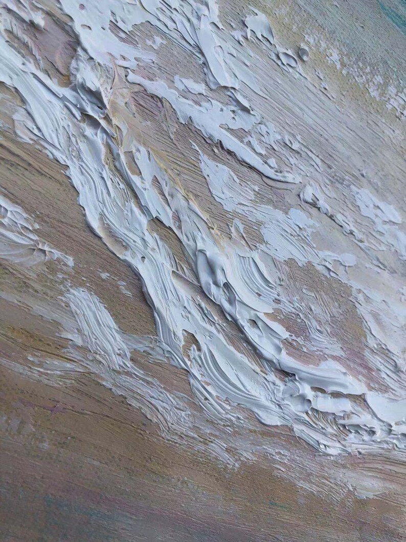Large Textured Ocean Acrylic Painting Framed Ocean Painting on - Etsy