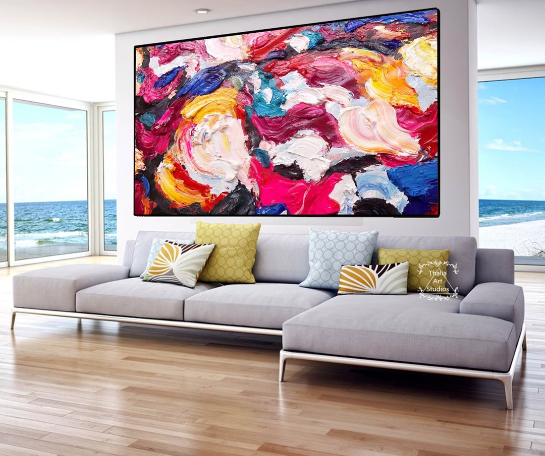 Colorful Textured Abstract Painting Large Abstract Textured Wall Art ...
