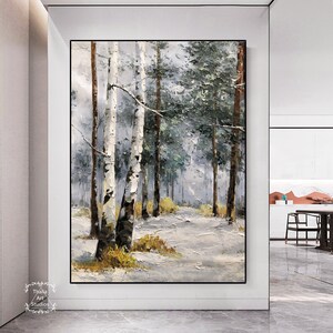 Large Forest Landscape Abstract Painting Tree Texture Abstract - Etsy