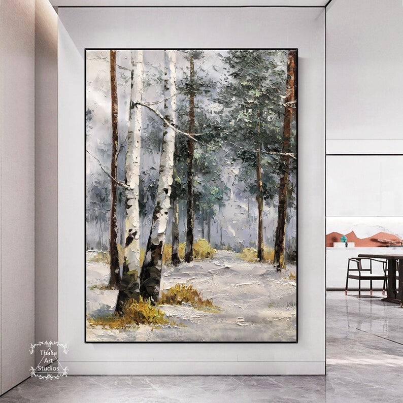 Large Forest Landscape Abstract Painting Tree Texture Abstract - Etsy