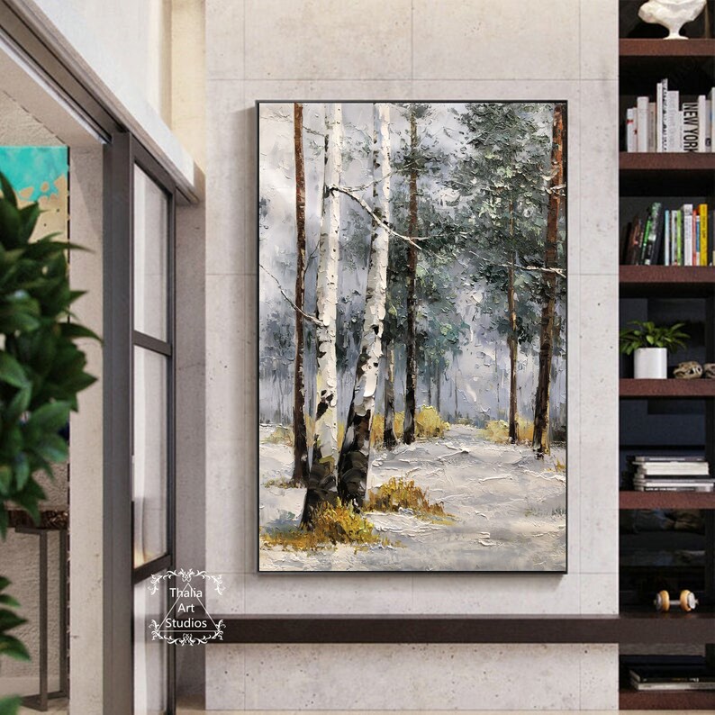Large Forest Landscape Abstract Painting Tree Texture Abstract - Etsy