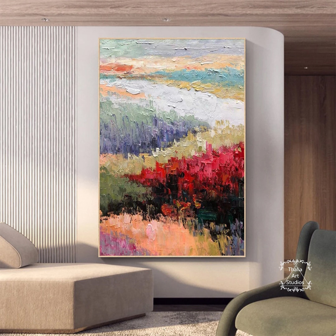 Colorful Abstract Painting Large Abstract Texture Wall Art Landscape ...