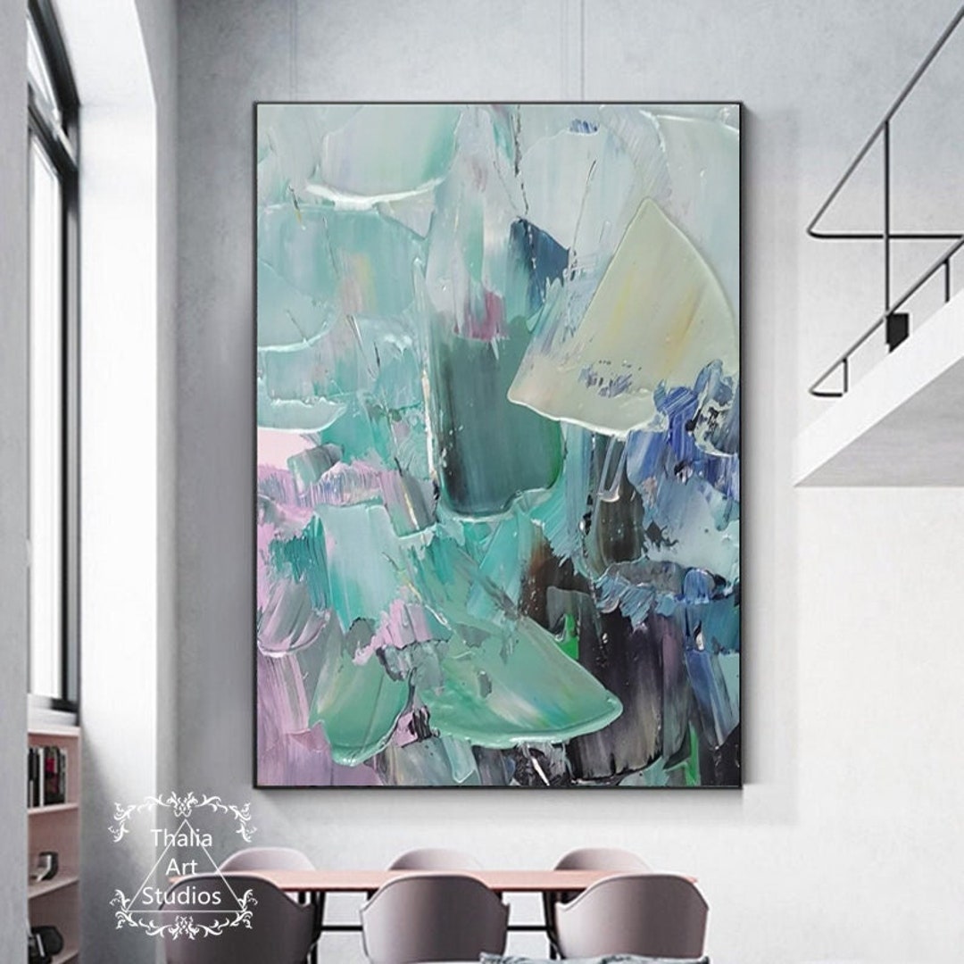 Large Green Abstract Painting Original Texture Abstract - Etsy