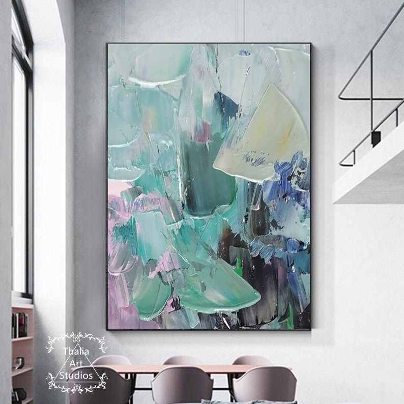 Large Green Abstract Painting Original Texture Abstract - Etsy