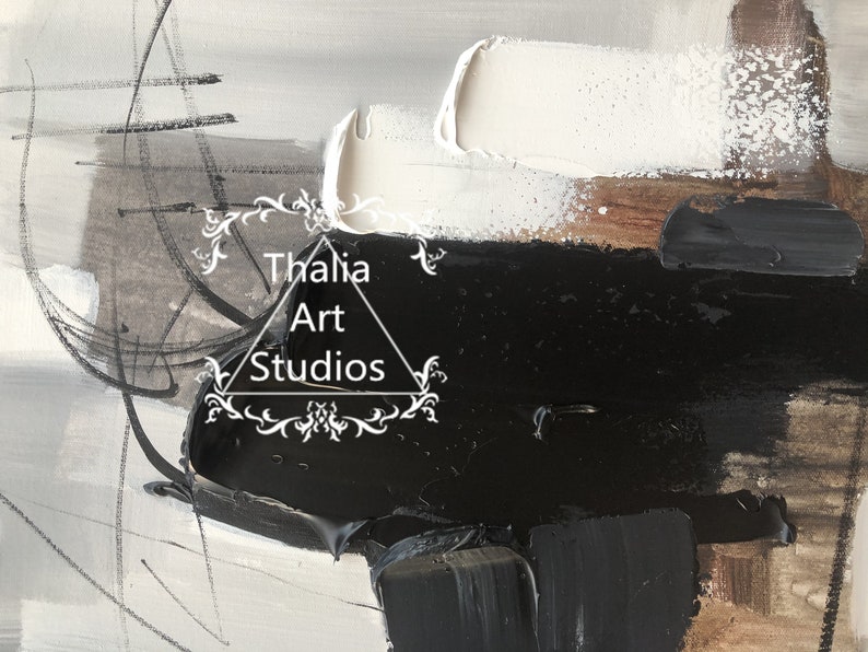 Large Black and White Minimalist Painting Black Texture Wall - Etsy