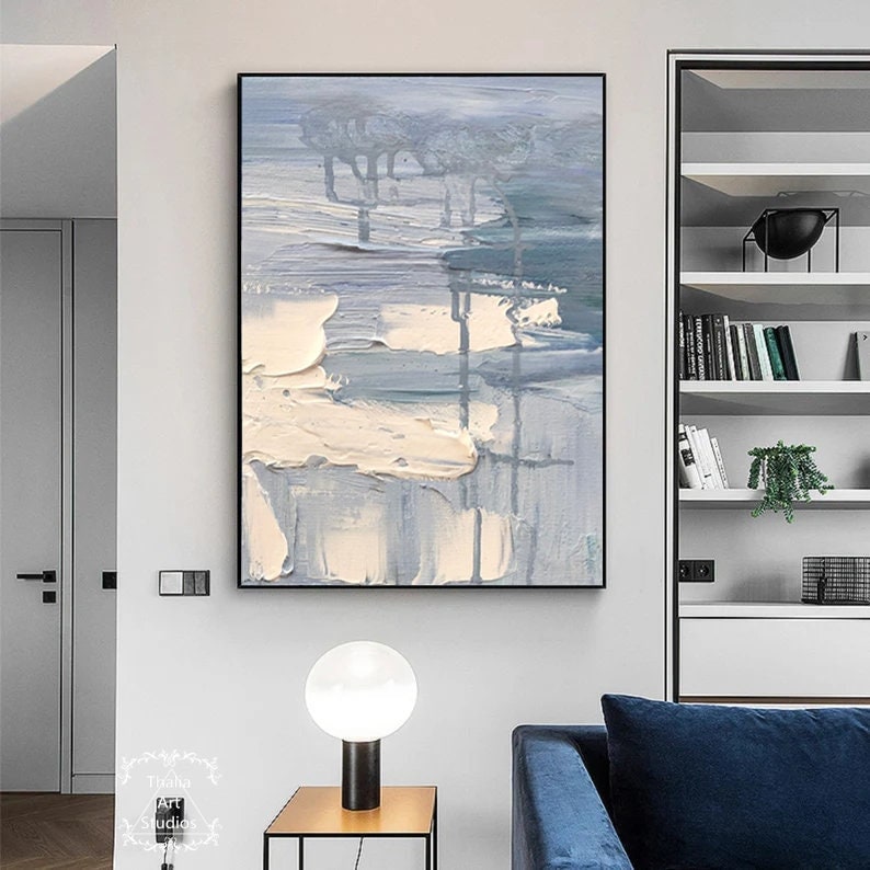 Large Original White Abstract Painting White Texture Painting | Etsy