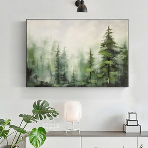 Abstract Green Forest Landscape Texture Painting Large Abstract ...