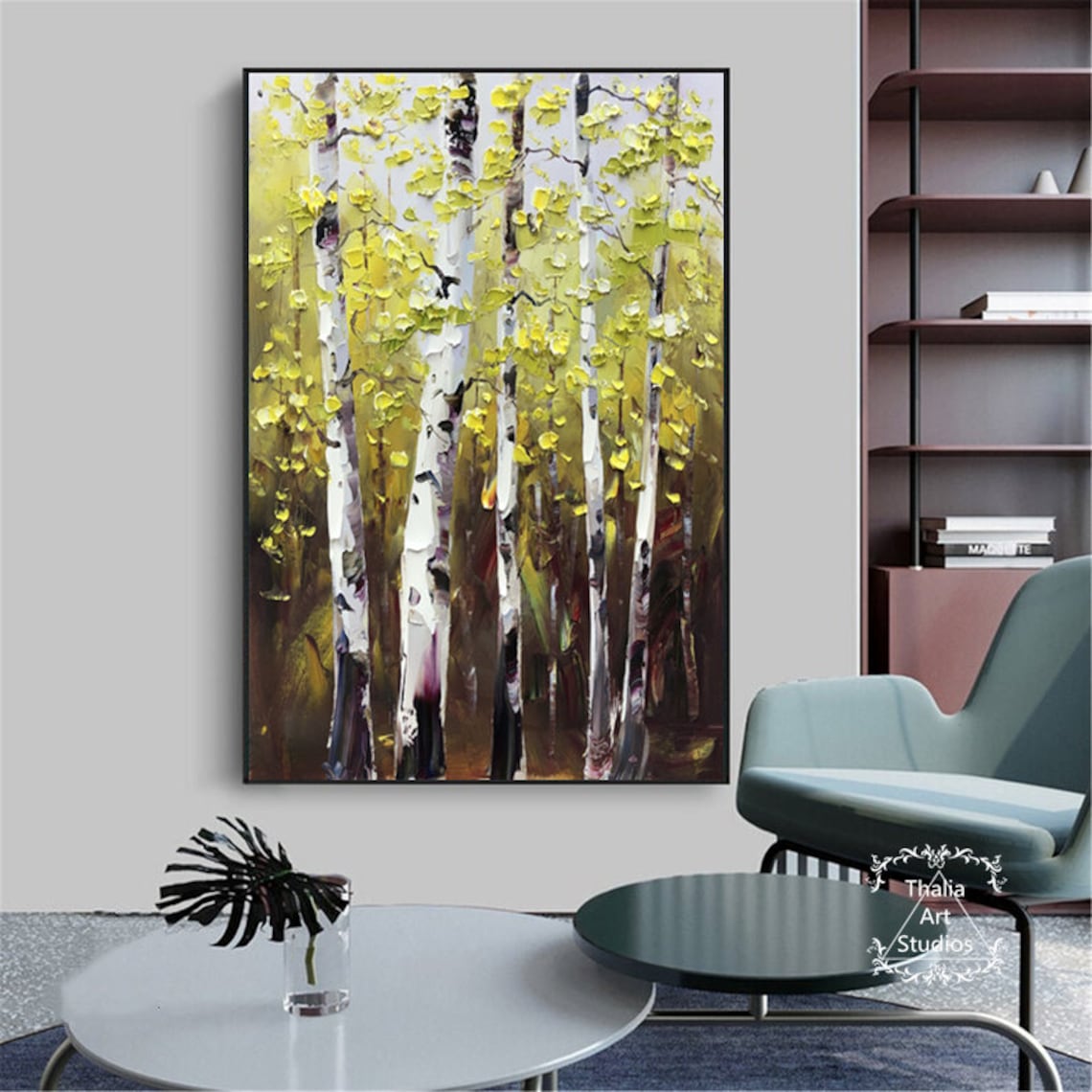 Large Birch Tree Wall Art Original Birch Tree Abstract - Etsy
