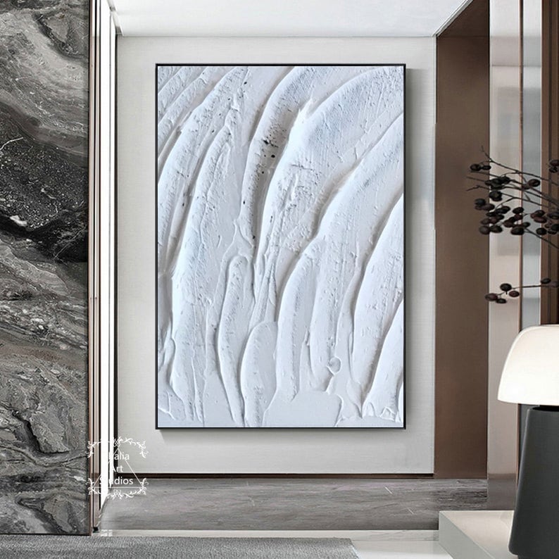 White Abstract Painting White Abstract Art White 3D Texture - Etsy
