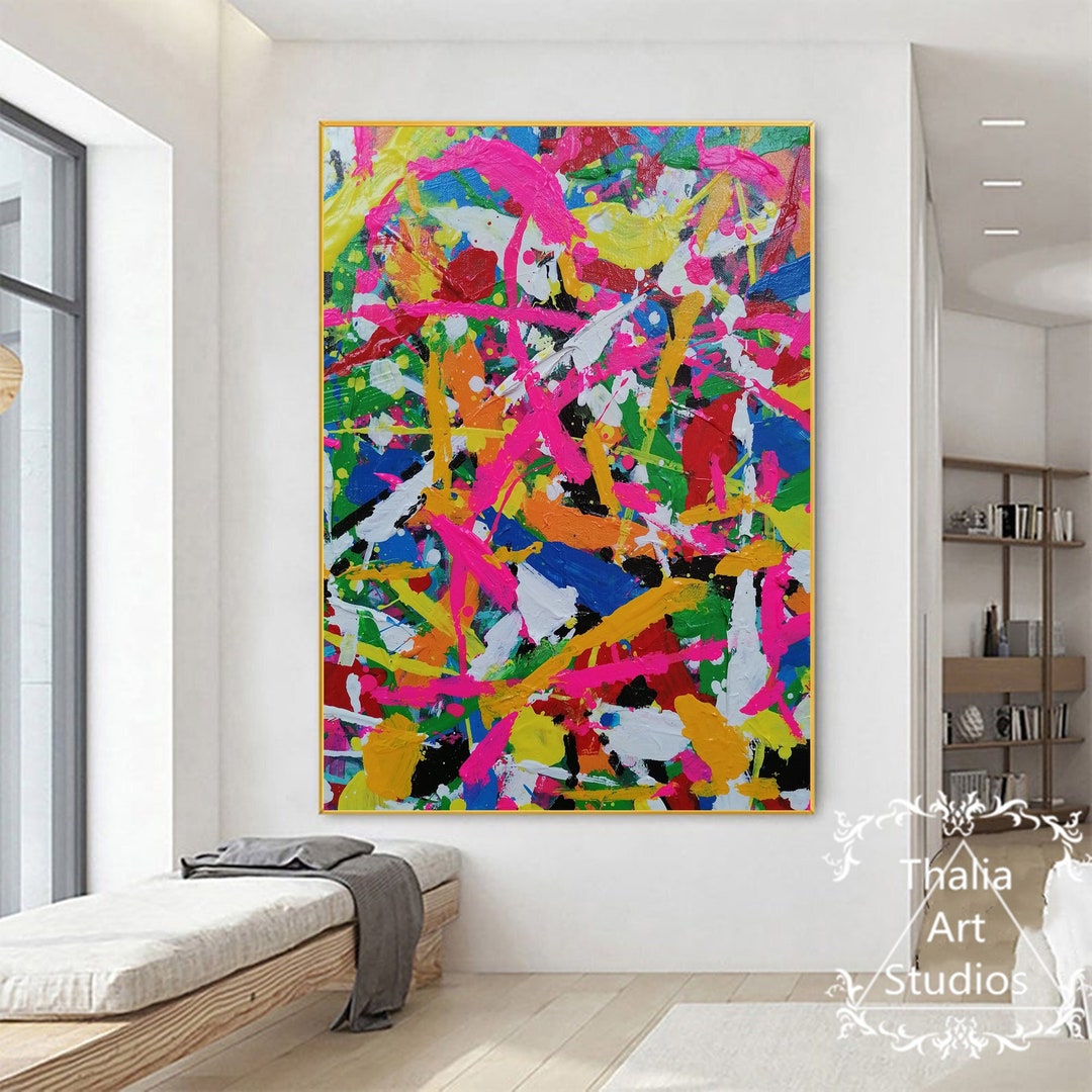 Colorful Abstract Canvas Painting Large Abstract Painting Modern ...