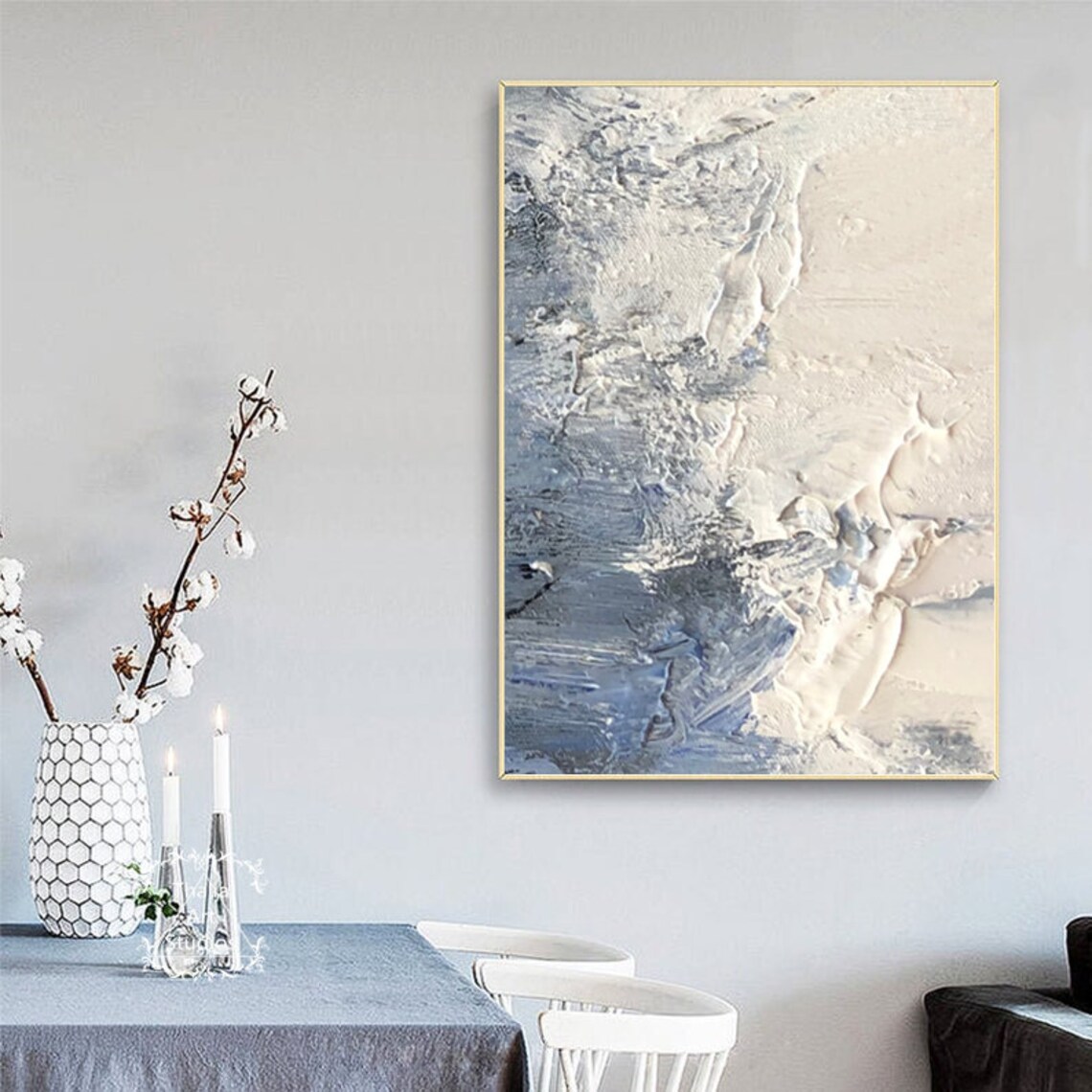 Large Original White Texture Abstract Painting White Painting - Etsy