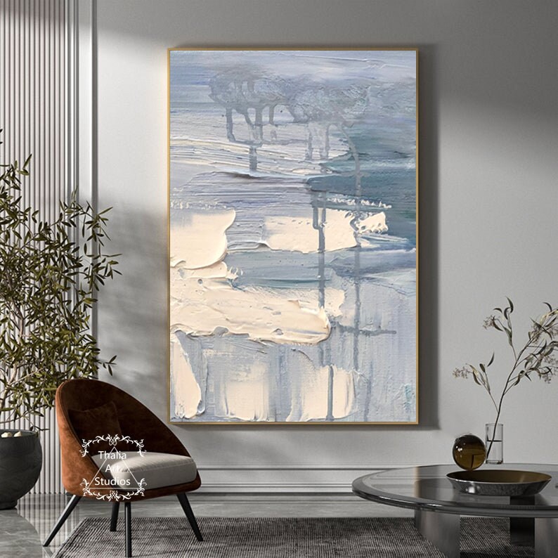 Large Original White Abstract Painting White Texture Painting | Etsy