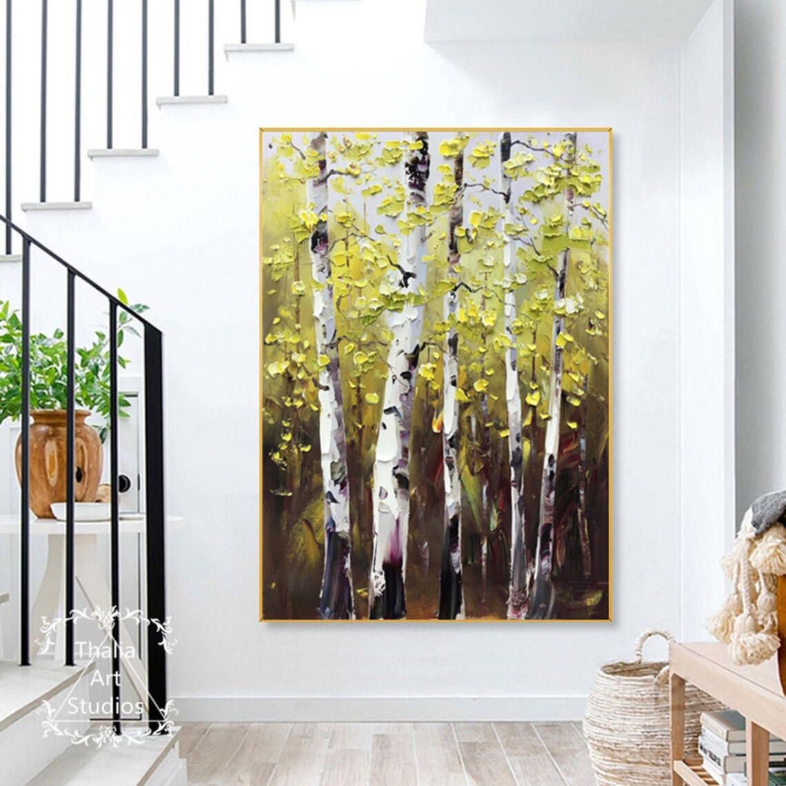 Large Birch Tree Wall Art Original Birch Tree Abstract - Etsy