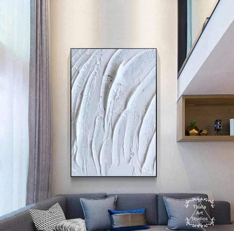 White Abstract Painting White Abstract Art White 3D Texture - Etsy