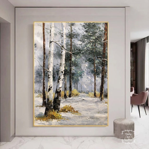 Large Forest Landscape Abstract Painting Tree Texture Abstract - Etsy