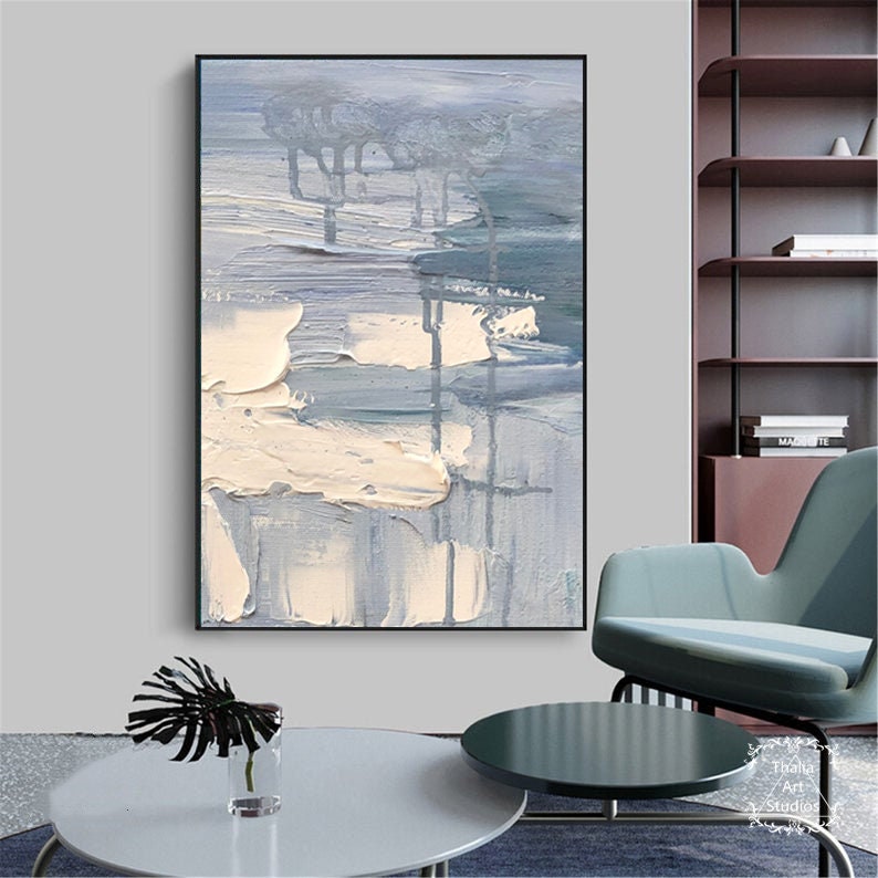 Large Original White Abstract Painting White Texture Painting | Etsy