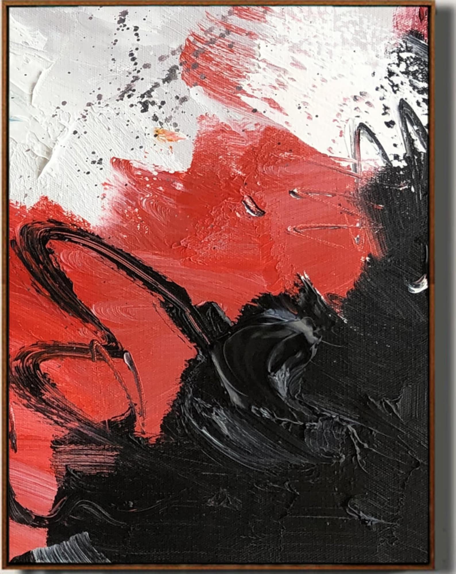 Red and Black Abstract Painting Large Black Abstract Wall Art - Etsy