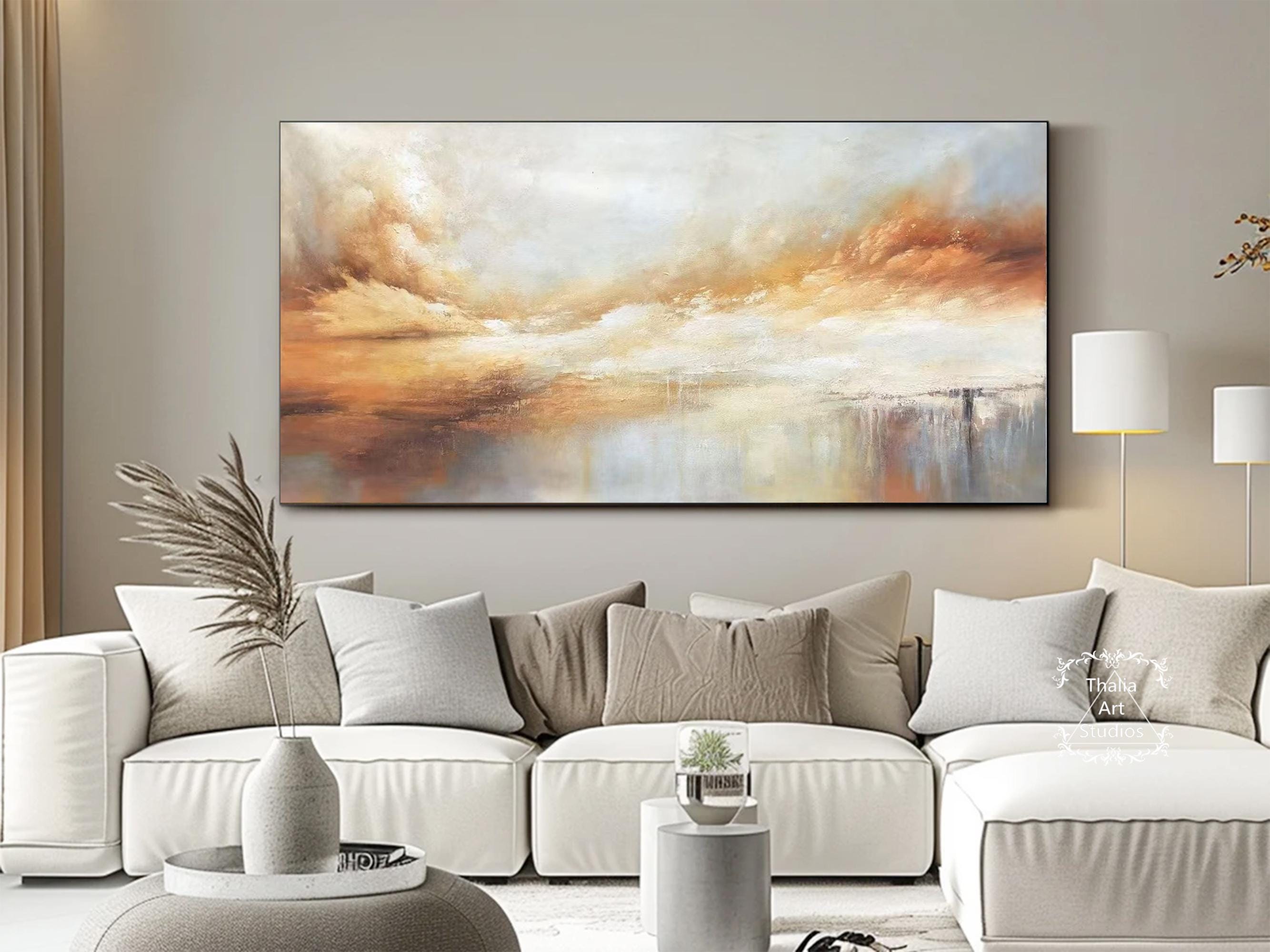 Large Gold Abstract Painting Gold Textured Wall Art Gold Foil Canvas ...
