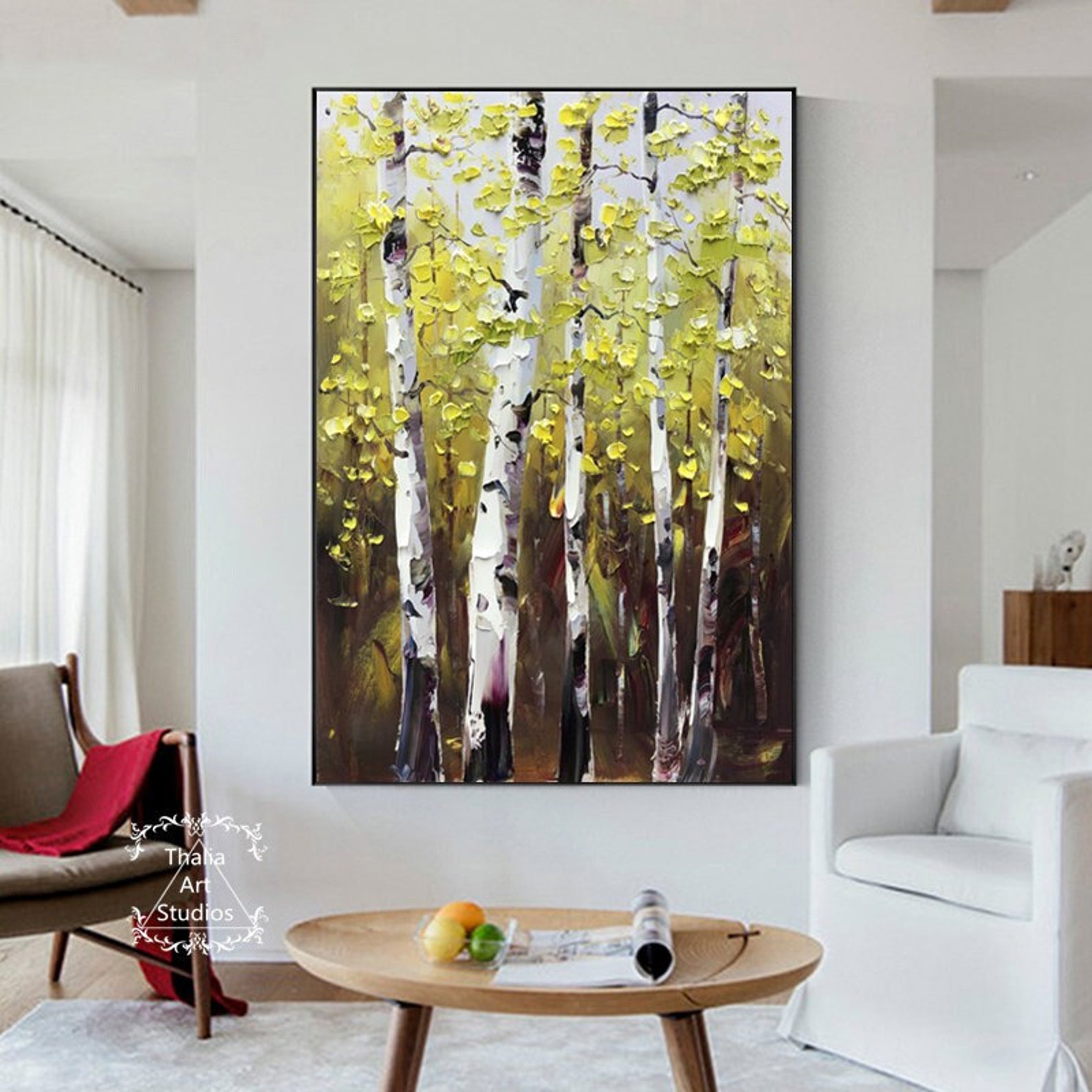 Large Birch Tree Wall Art Original Birch Tree Abstract - Etsy